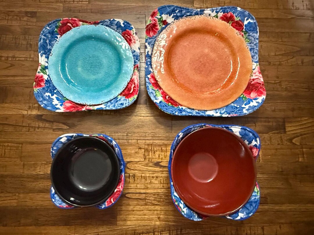 Microwavable Reversible Bowl and Plate Cozy for Everyday Use, Kitchen ...