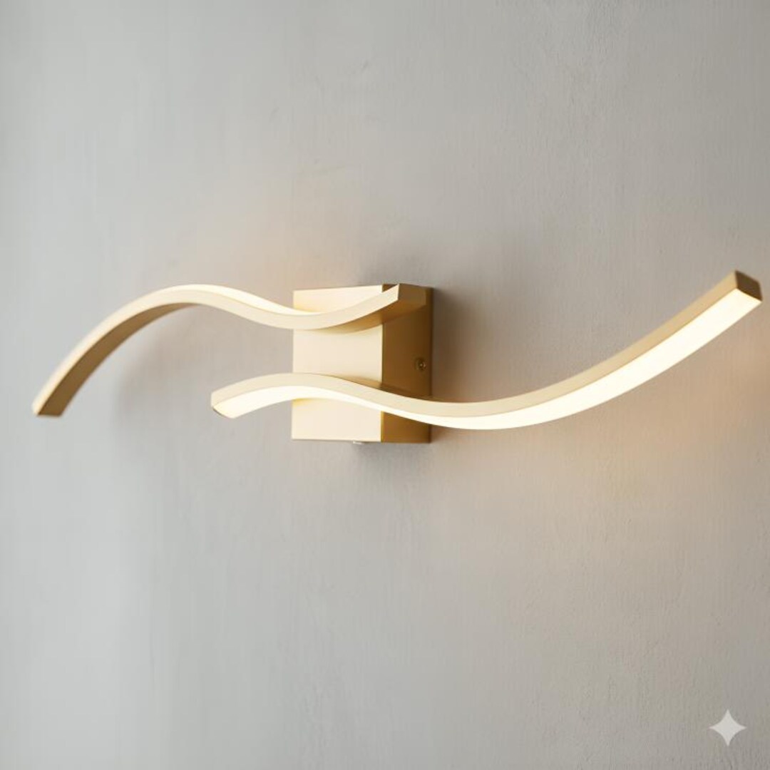 Accent Wall Light, Abstract Lamp, Geometric Wall Lamp, Wave Lamp ...