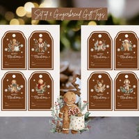Printable Christmas Gift Tag - Gingerbread Houses - Etsy