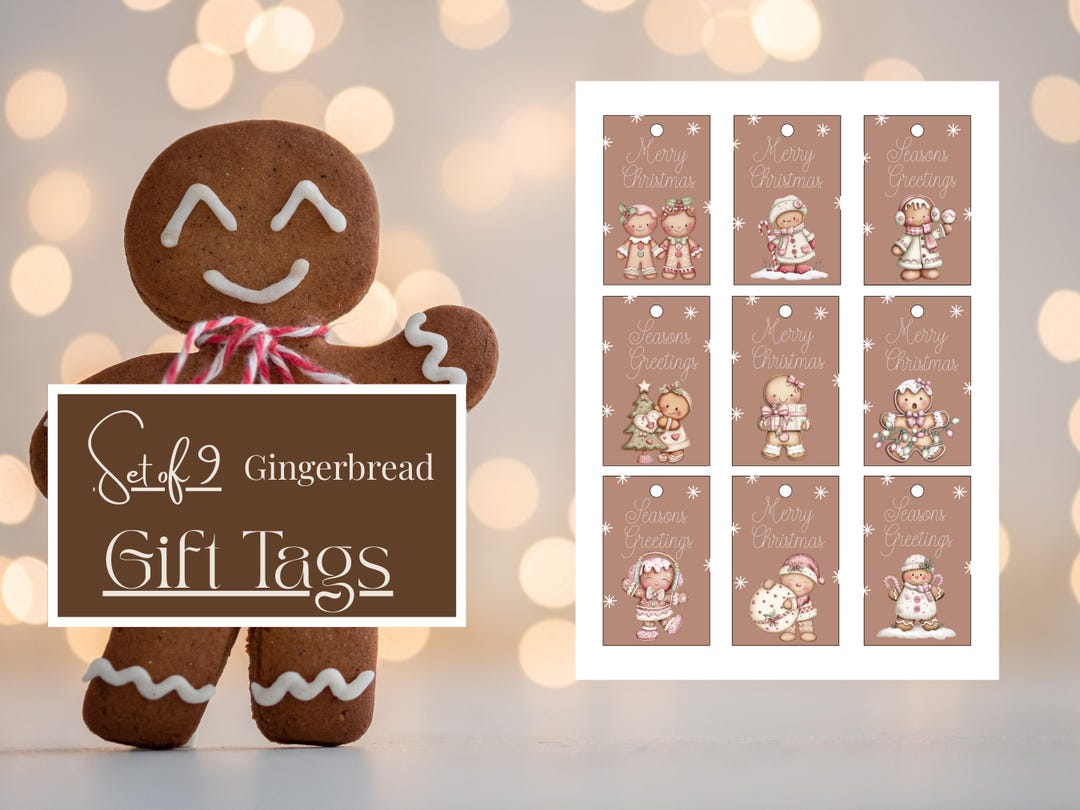 Gingerbread Gift Tags – Printable Download | Christmas Tags | PDF + PNG ...