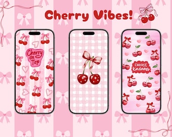 Cherry iPhone Lock Screen | Fruit Wallpaper | Cute Phone Background ...