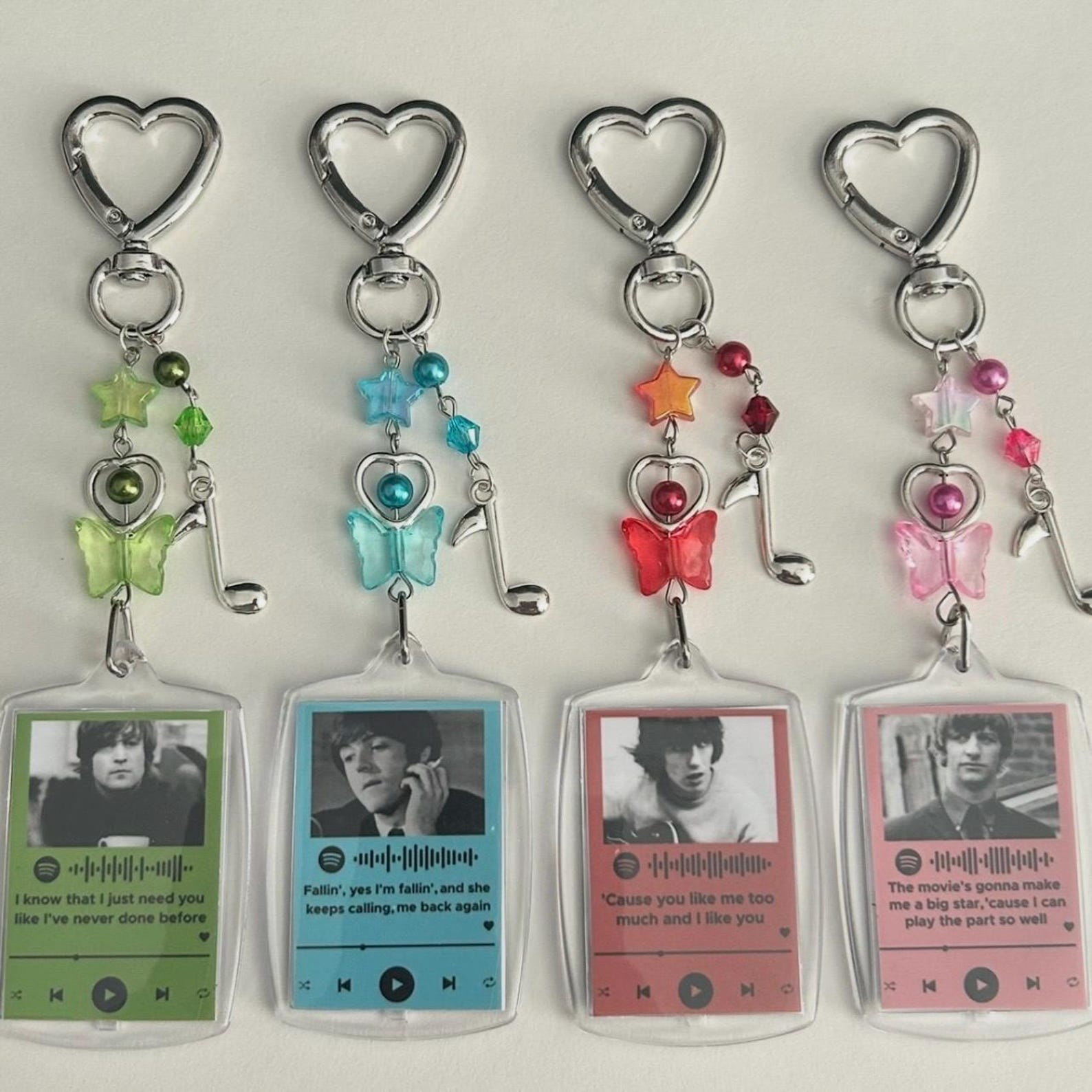 The Beatles Band Lyric Keychain - Etsy