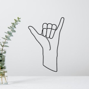 Wire Hand Shaka Hang Loose Sculpture Wall Hanging Art Single - Etsy