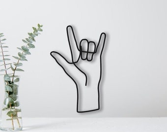 Handmade Wooden ASL Sign Language Decor i Love You Wall Decor Sign - Etsy