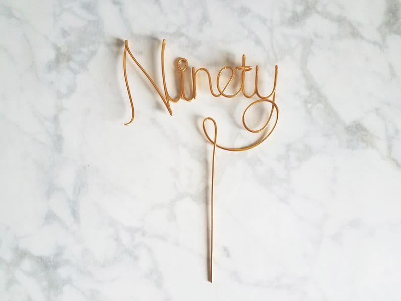 Ninety Wire Cake Topper Number Cake Topper Wire Cake - Etsy