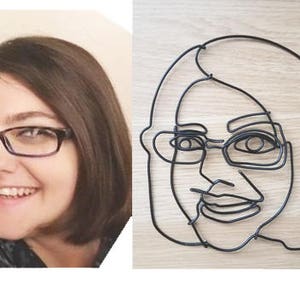 Wire Portrait Custom Portrait Wire Sculpture Personalized Portrait Wall ...