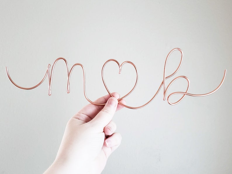 Cursive Initials Heart Monogram Sculpture Valentines Custom | Etsy