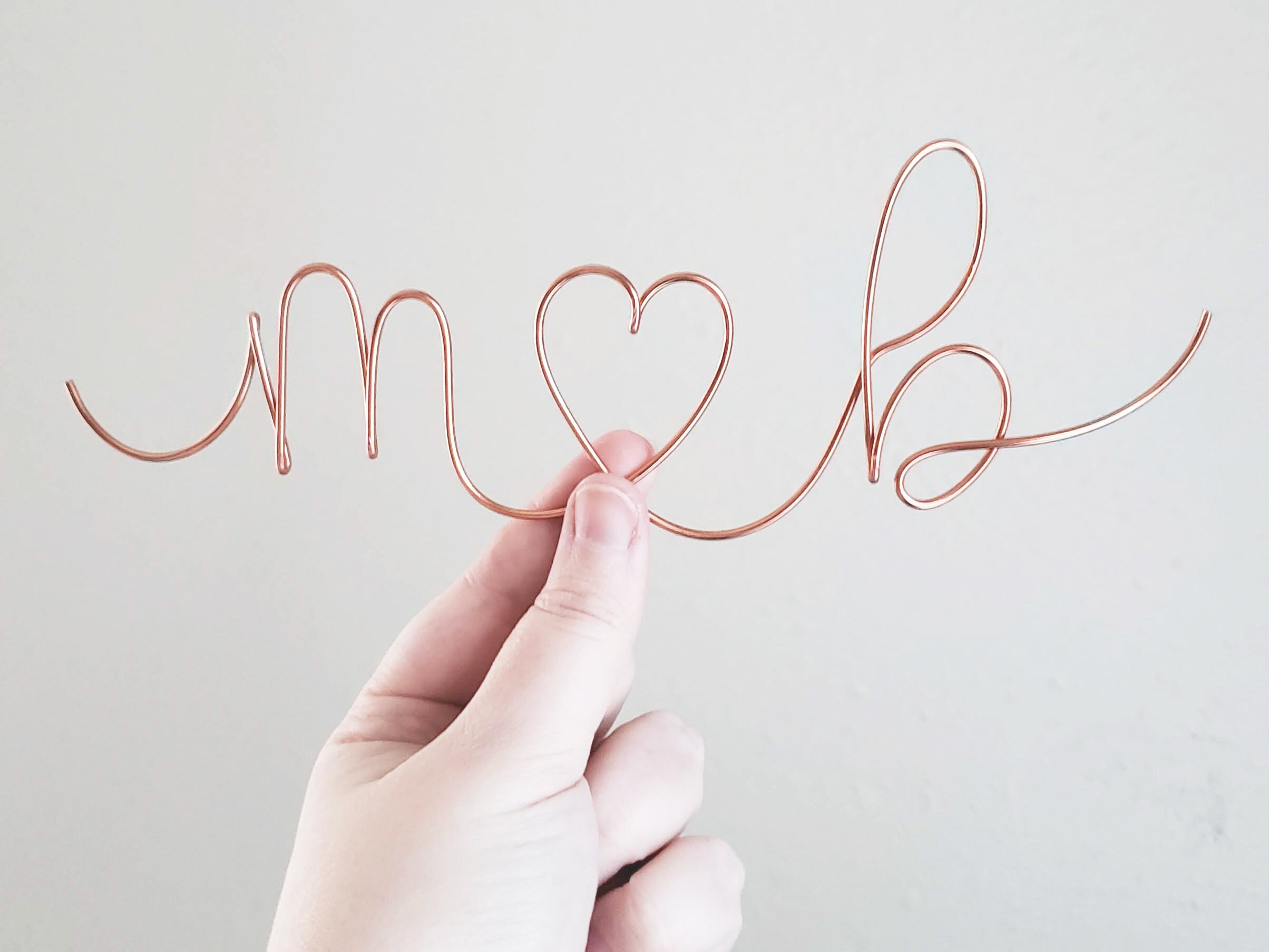 Cursive Initials Heart Monogram Sculpture Valentines Custom | Etsy