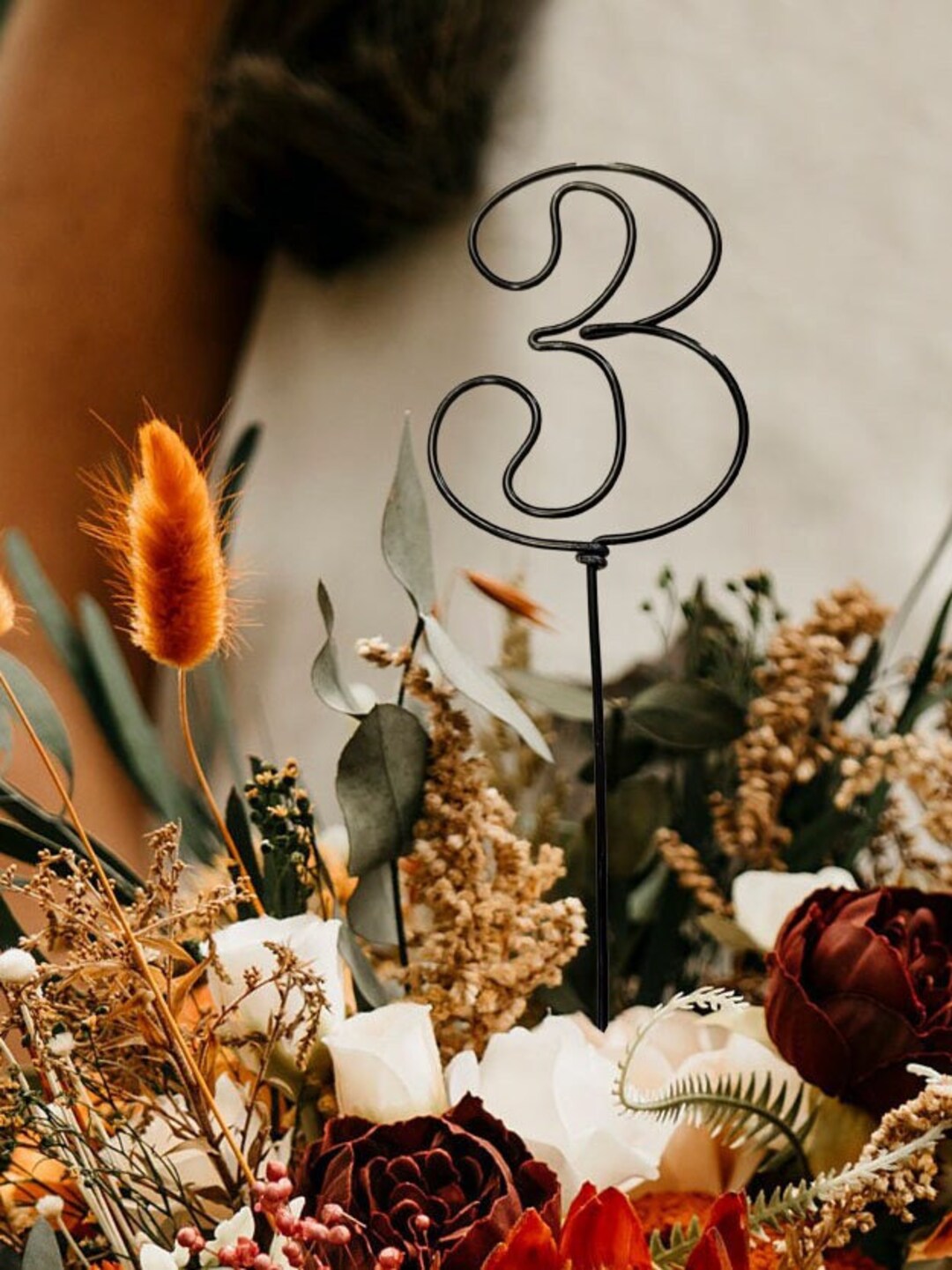 Retro Font Wire Table Numbers Rustic Elegant Wedding Centerpiece ...