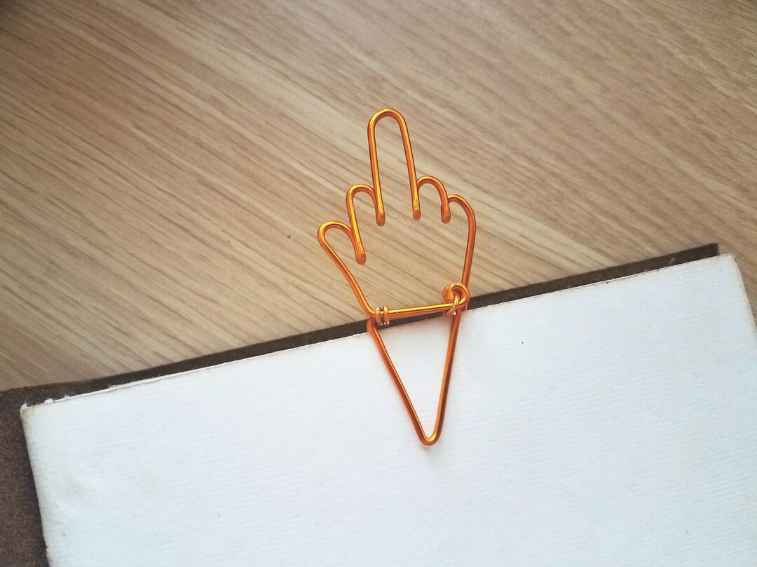 Wire Middle Finger Planner Clip - Personalized Planner Marker - Page ...