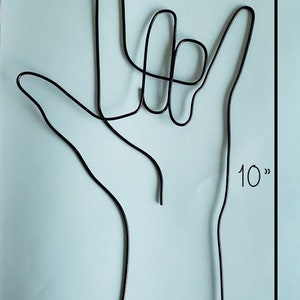Wire Hand ASL I Love You Sculpture Wall Hanging Art Single Line ...