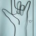 Wire Hand ASL I Love You Sculpture Wall Hanging Art Single Line ...