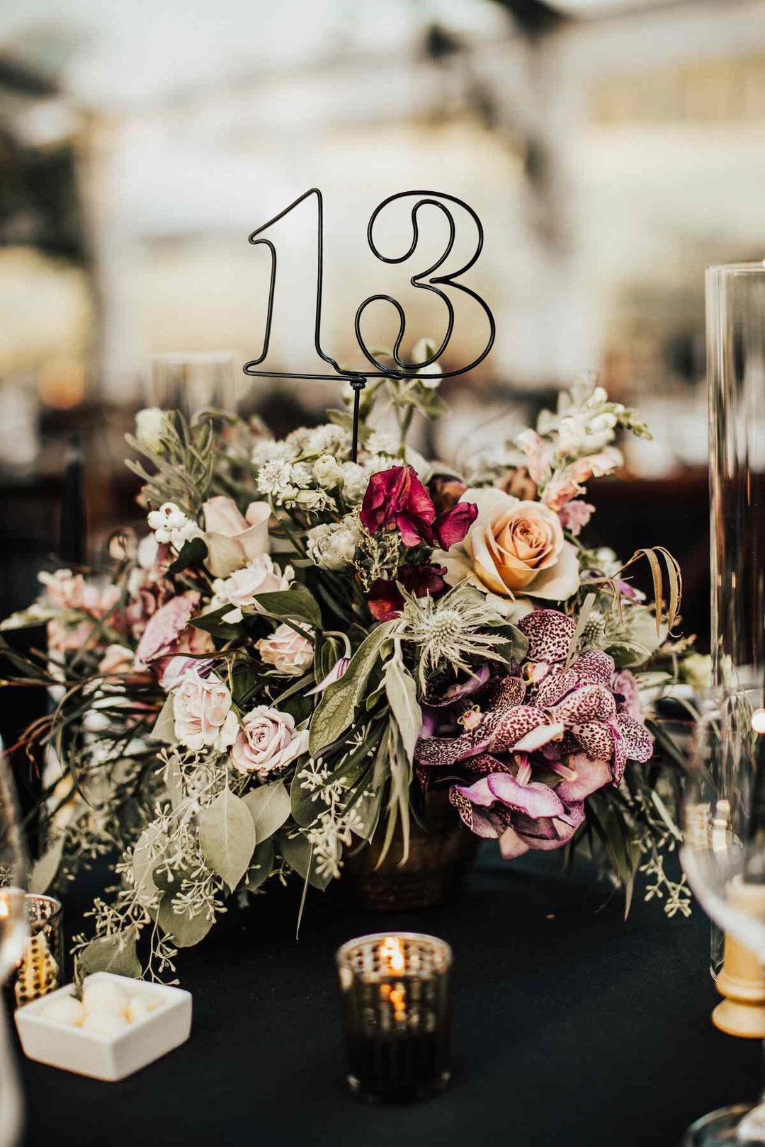 Retro Font Wire Table Numbers Rustic Elegant Wedding Centerpiece ...