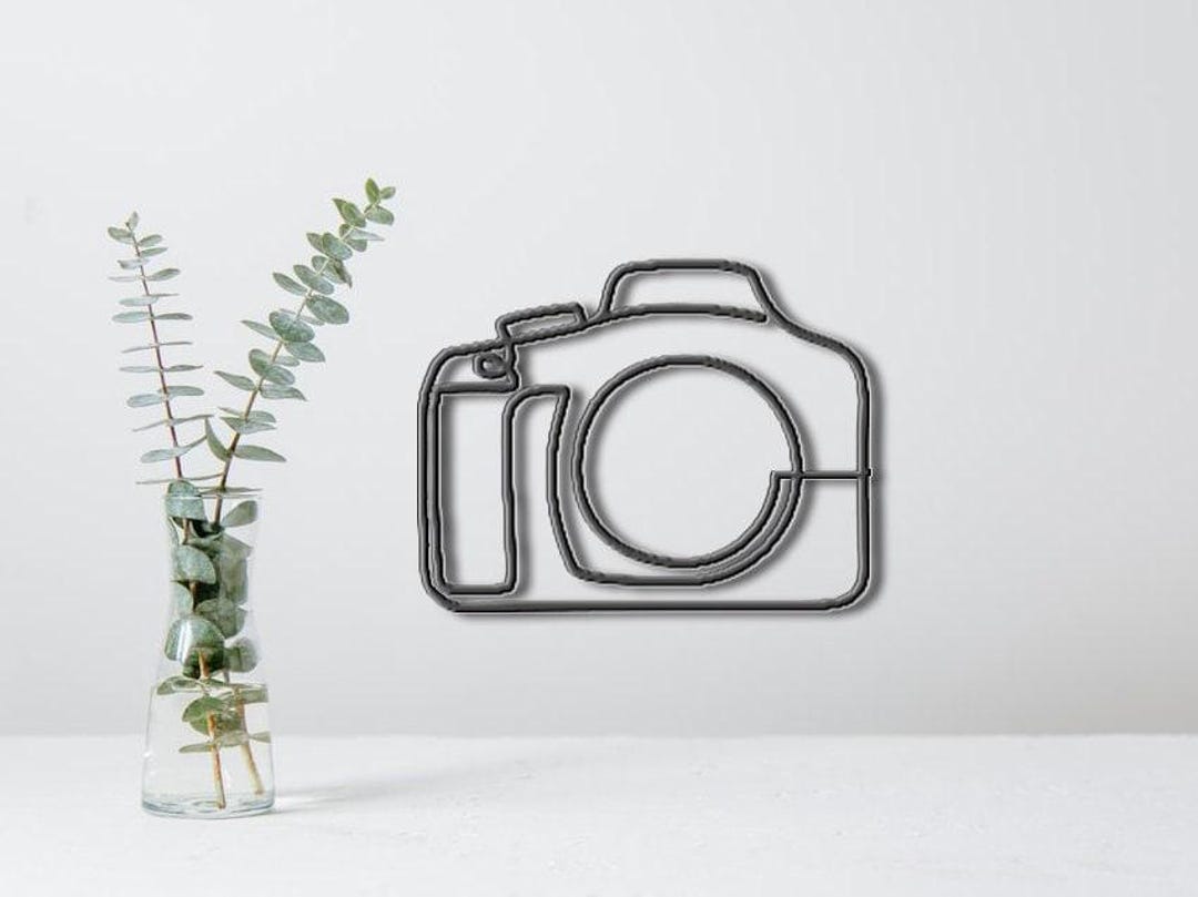Wire Camera DSLR Sculpture Photographer Gift Lens Sign Wall Hanging ...