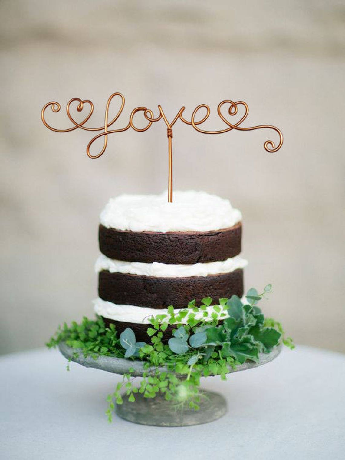 Love Cake Topper Wire Cake Topper Rustic Cake Topper | Etsy