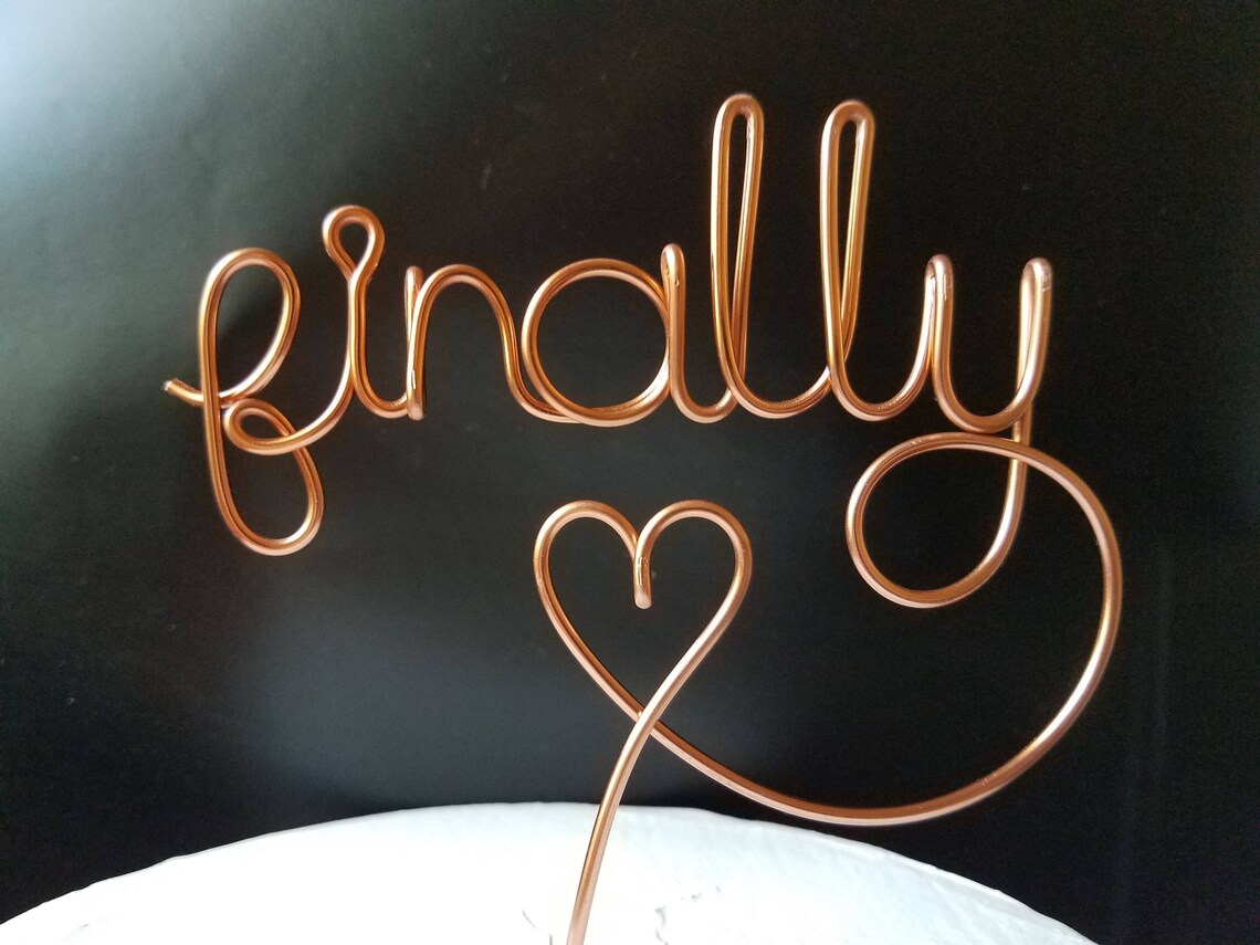 Rustic Cake Topper Wire Cake Topper Finally Wire Cake | Etsy