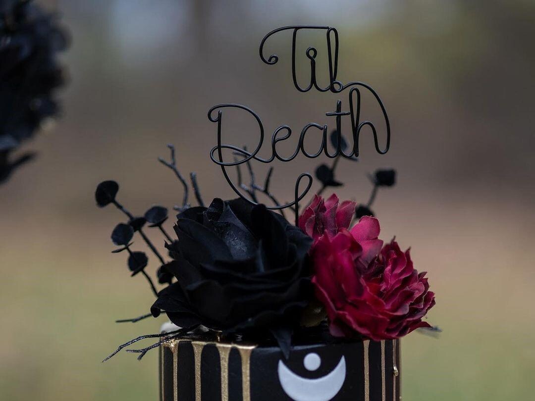 Till Death - Rustic Cake Topper - Wire Cake Topper - Gothic Cake Topper ...