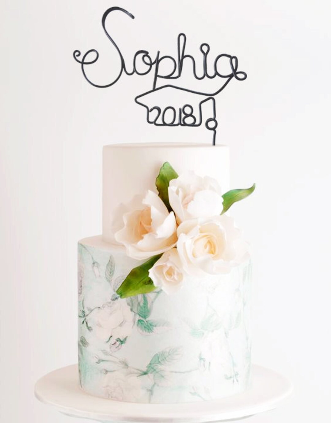 Personalized Graduation Cake Topper With Date Custom Name Wire Party ...