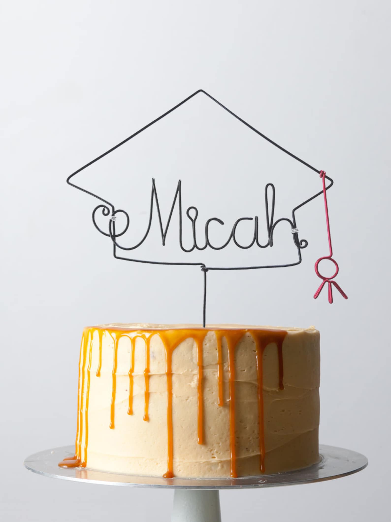 Personalized Graduation Cake Topper With Date Custom Name Wire | Etsy