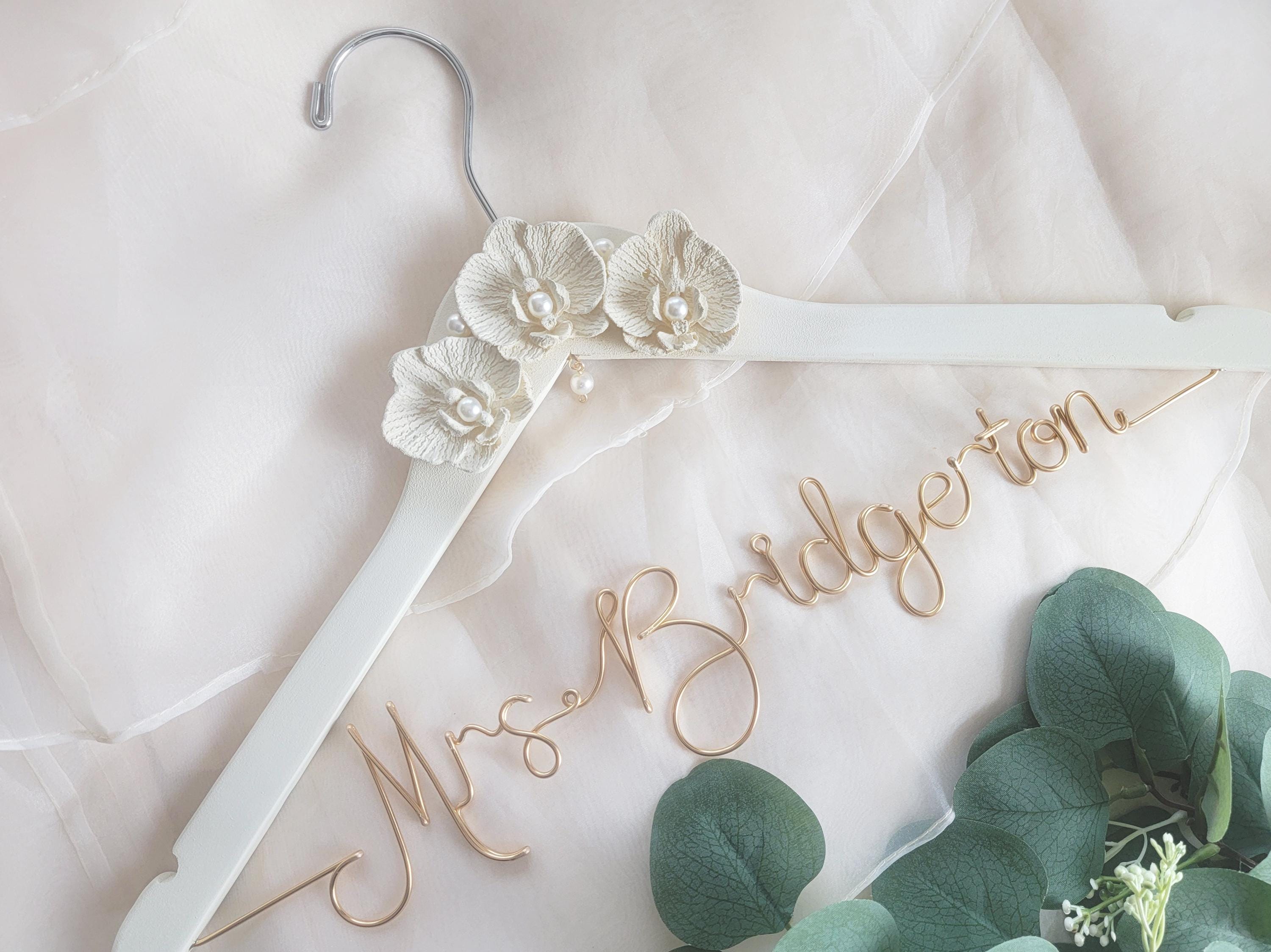 Vintage Luxury Wedding Dress Hanger Orchid Bridal Shower Gift Modern ...