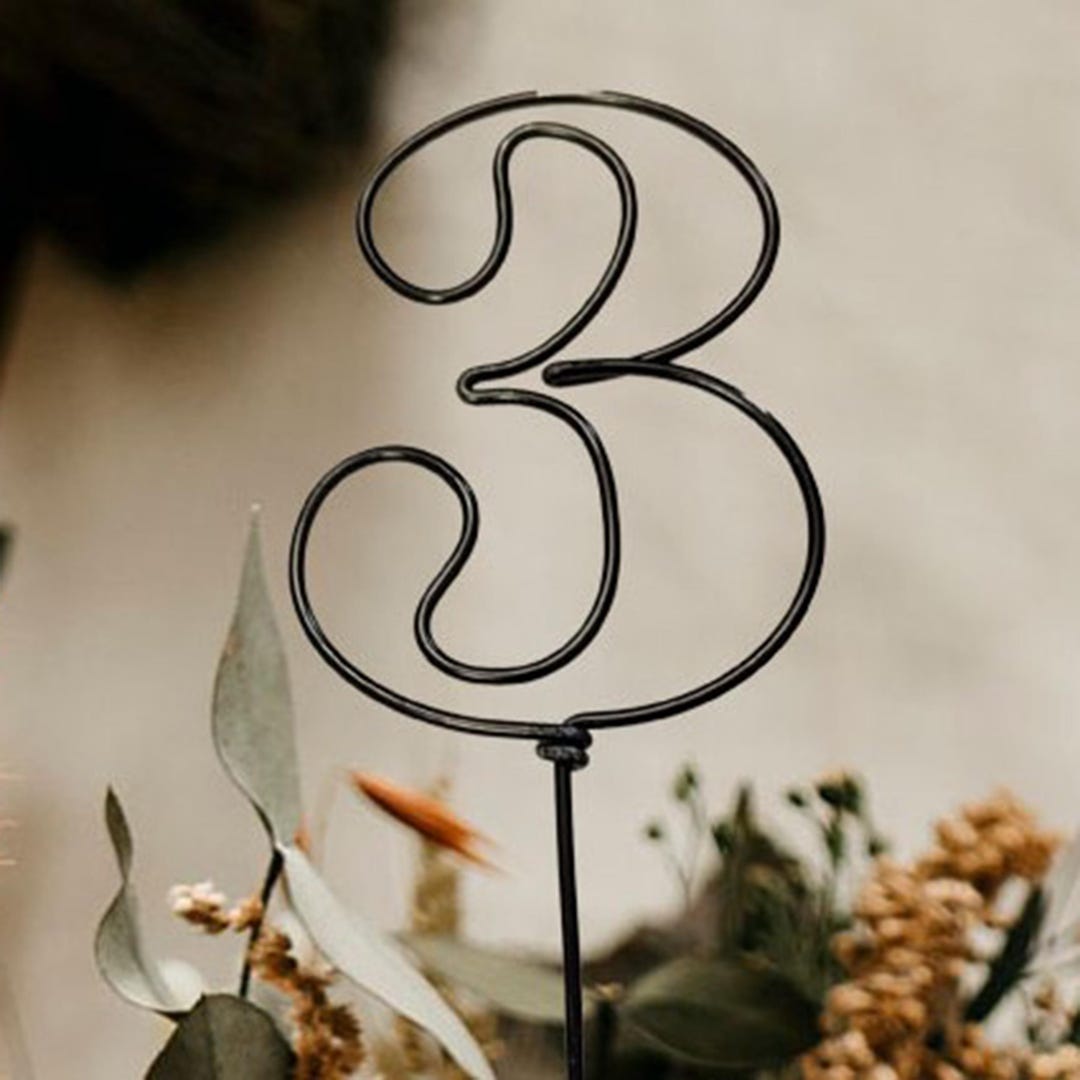 Retro Font Wire Table Numbers Rustic Elegant Wedding Centerpiece ...