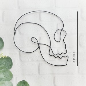 Human Skull Wire Sculpture Wall Hanging Single Line Art Decoration ...