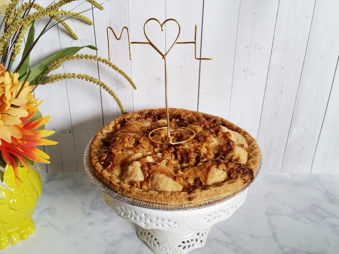 Rustic Pie Topper Wire Pie Topper Arrow & Initials Pie Topper Custom ...