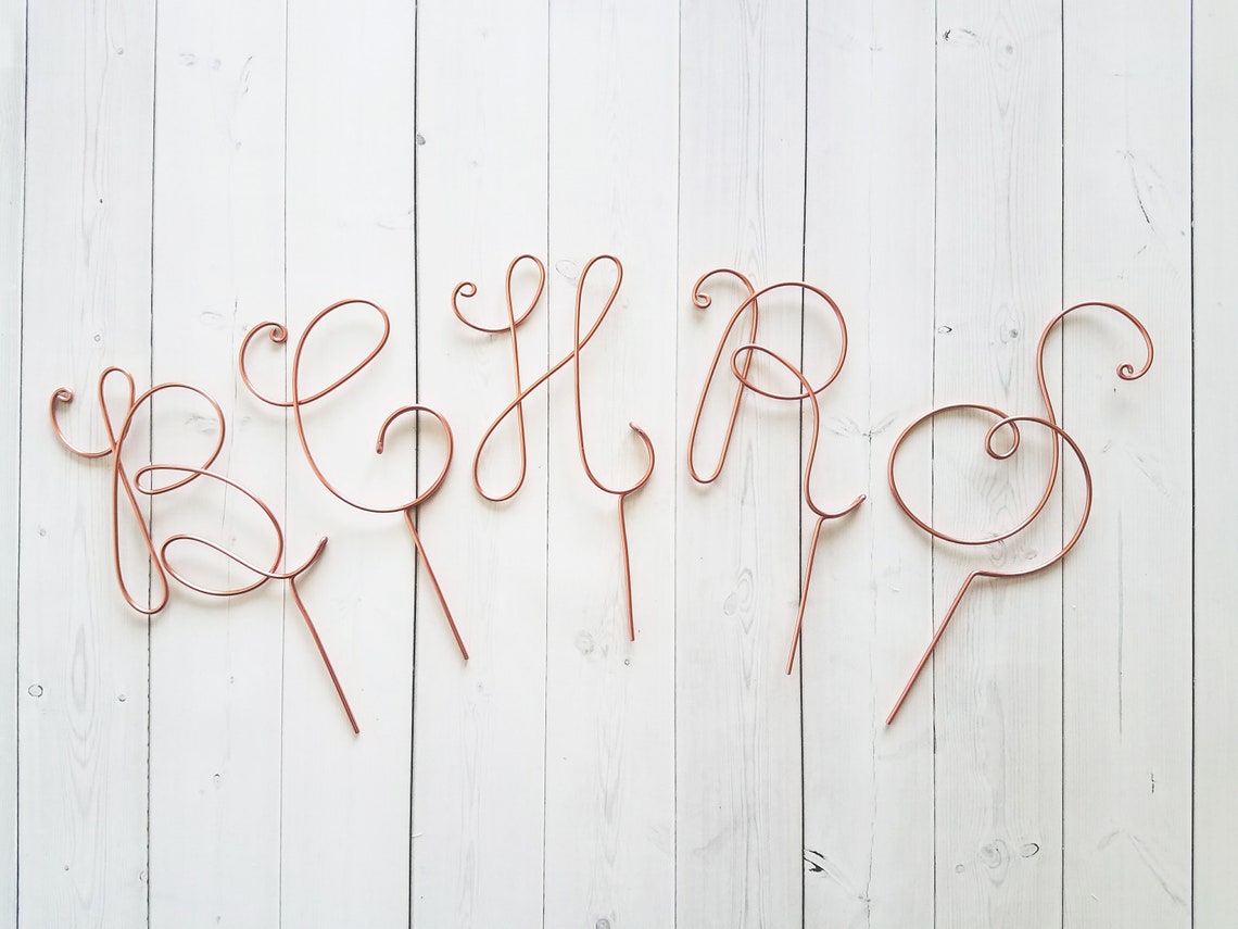 Monogram Wire Wedding Cake Topper Rustic Chic Initial Custom - Etsy
