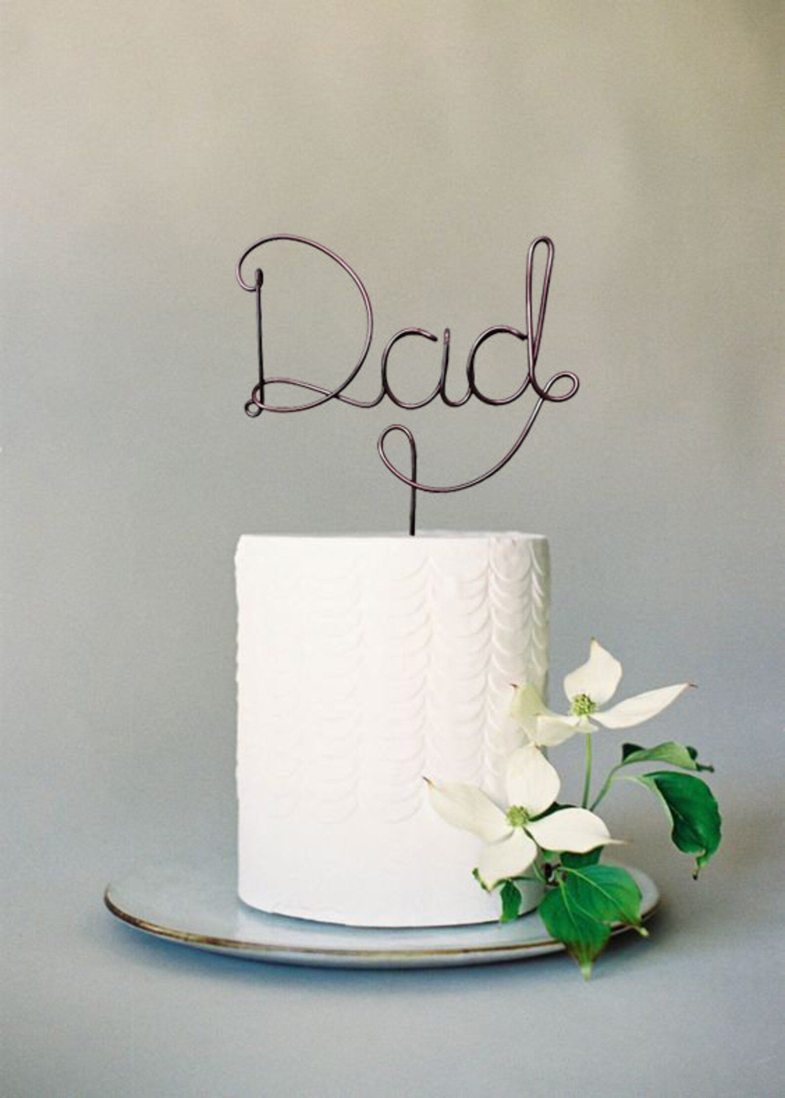 Dad Cake Topper Brown Wire Father's Day Rustic Gift for - Etsy