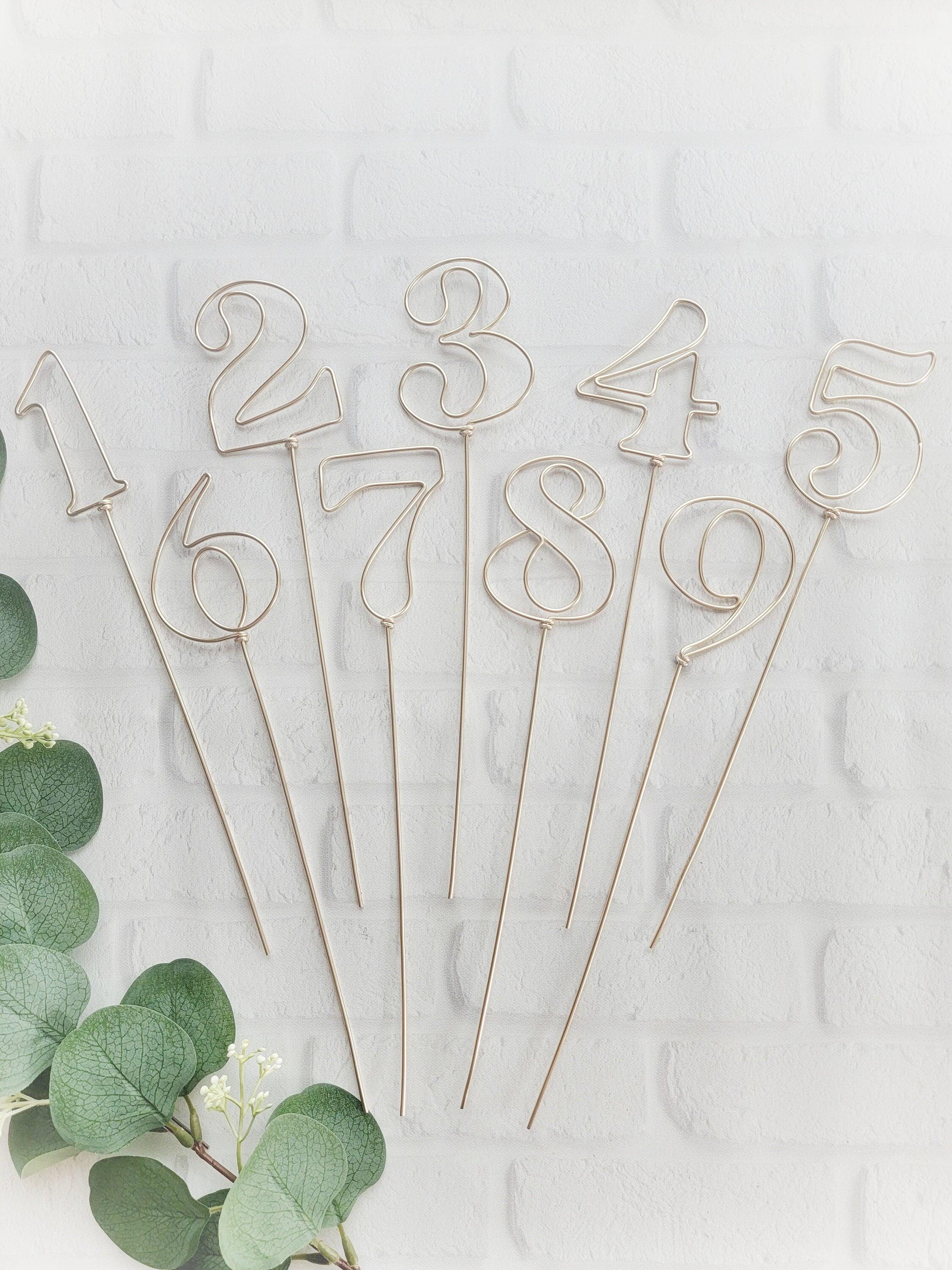 Retro Font Wire Table Numbers Rustic Elegant Wedding Centerpiece ...