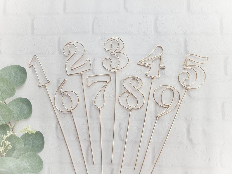 Retro Font Wire Table Numbers Rustic Elegant Wedding Centerpiece ...