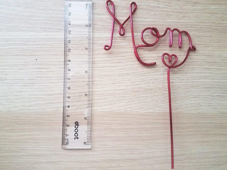 Wire Mom Cake Topper - Mom Cake Topper - Red Cake Topper - Mother's Day ...