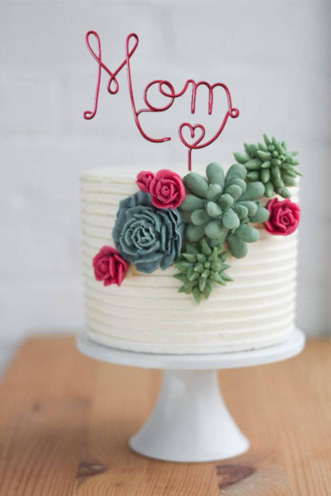 Wire Mom Cake Topper Mom Cake Topper Red Cake Topper Mother's Day Cake ...