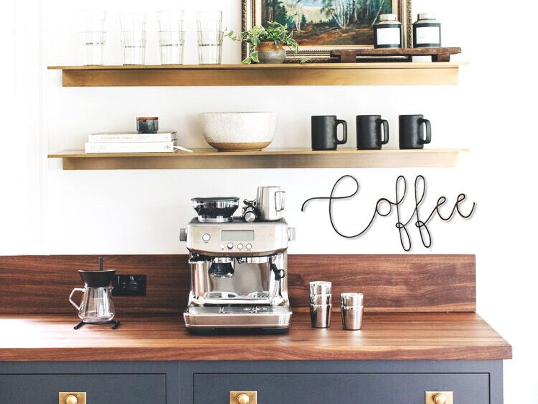 Coffee Wire Words Sign Wall Coffee Bar Lover Home Rustic Kitchen Decor ...