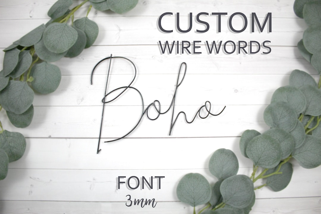 Custom Wire Words Boho Font 3mm Personalized Wall Phrase Quote Lyrics ...