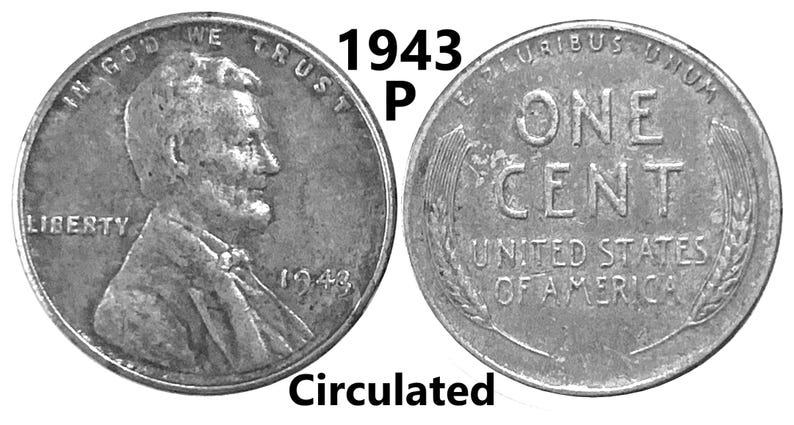 USA 1943-P Zinc Clad Steel Penny – Choose Grade: BU • AU • Circulated ...