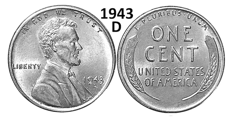 USA 1943-D Zinc Clad Steel Penny AU • WW2 Era Lincoln Wheat Penny - Etsy