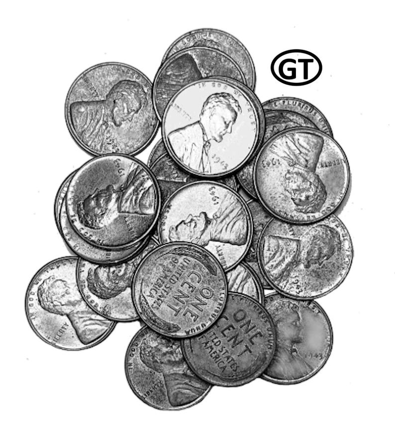 USA 1943-P Zinc Clad Steel (WWII Era) Cents – Set of 5 Circulated Grade ...