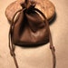 Leather Drawstring Pouch Bag Light Brown - Etsy