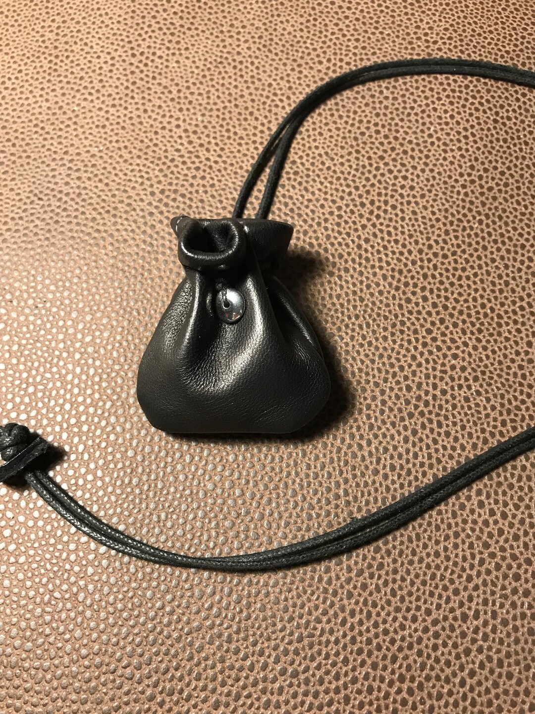 Leather Neck Pouch Bag, Pouch Bag Necklace, Little Black Bag, Crystal ...