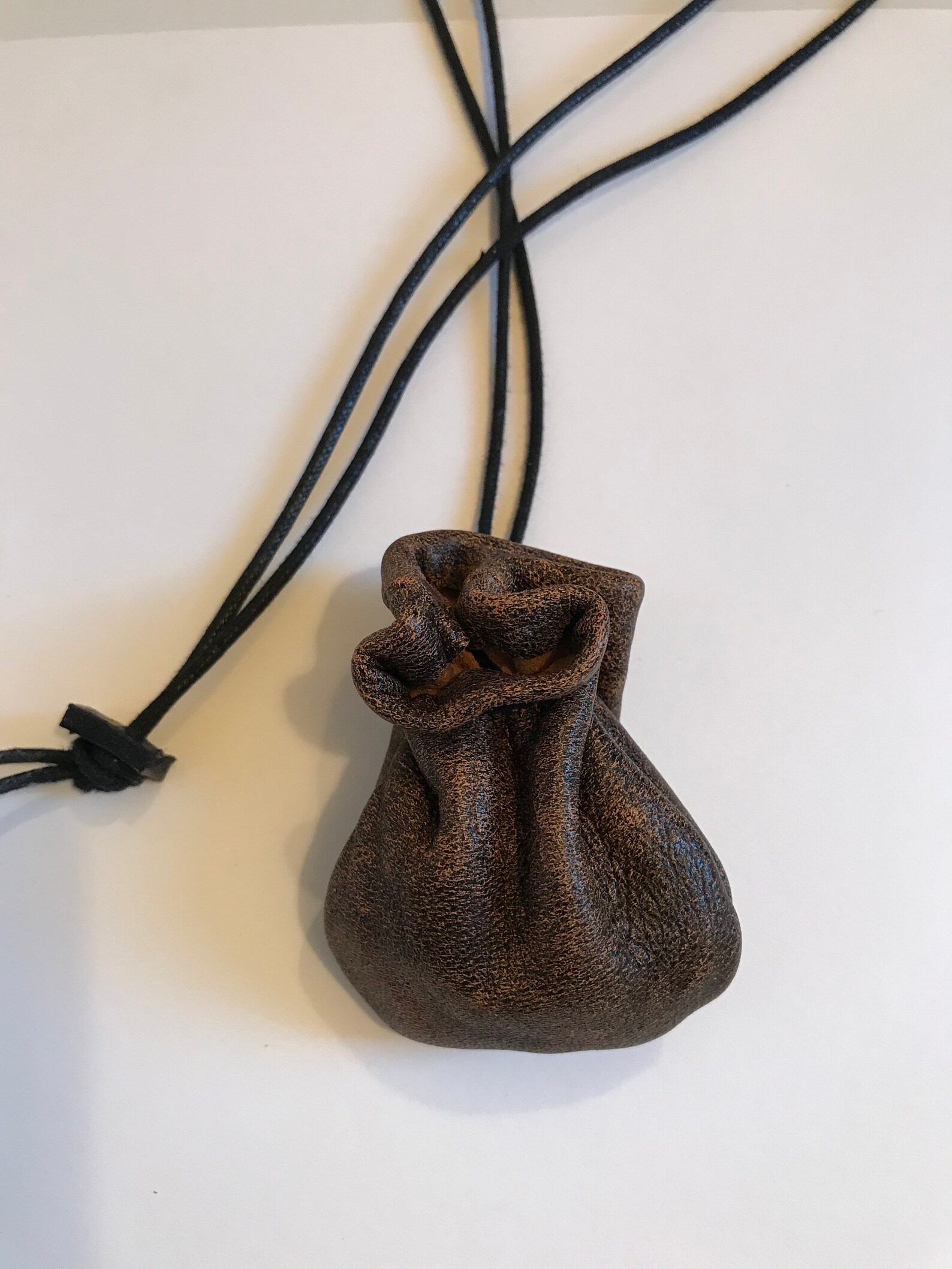 Leather Neck Pouchsmall Size Leather Pouch Necklacemedicine - Etsy