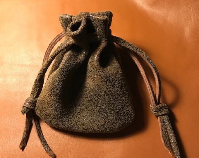 Leather Drawstring Pouch Bag Medium Size Distressed - Etsy