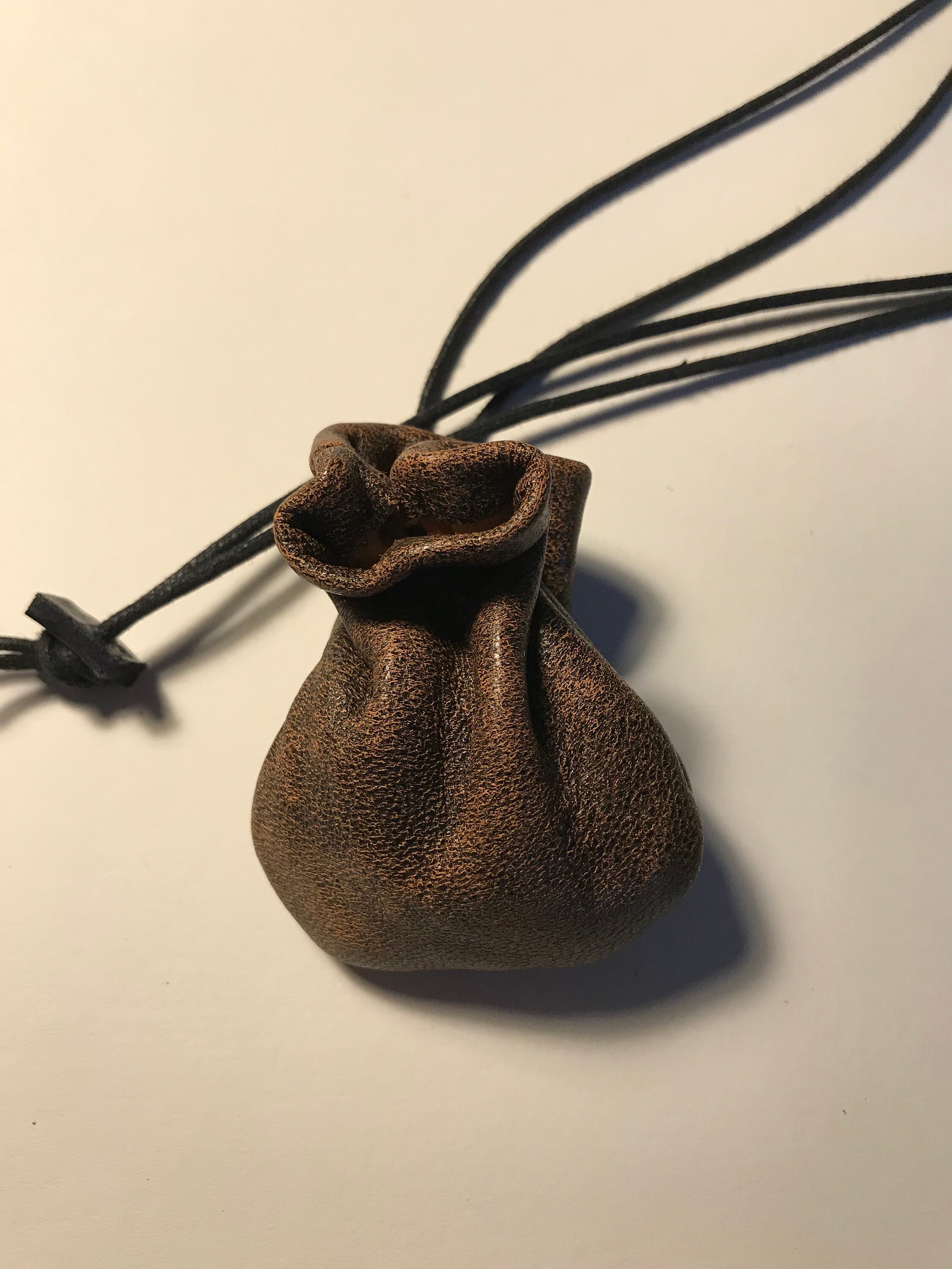 Leather Neck Pouchsmall Size Leather Pouch Necklacemedicine - Etsy