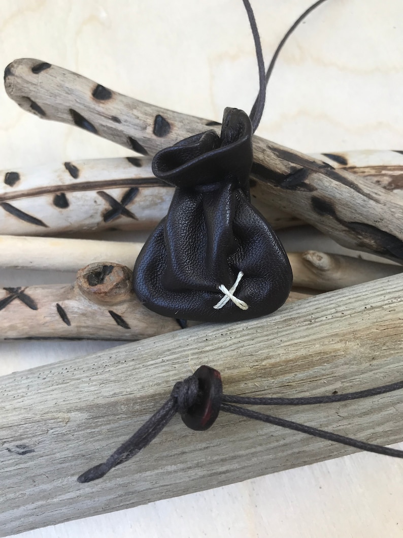 Leather Mini Neck Pouch. Pouch Bag Necklace, Little Bag, Medicine Bag ...