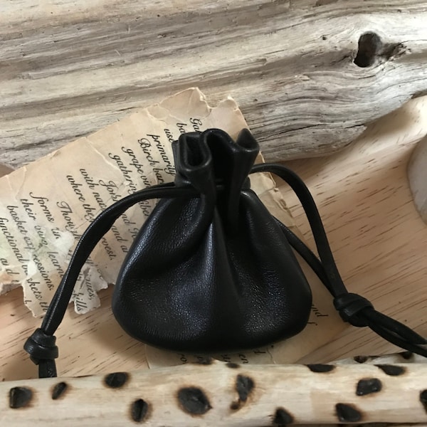 Leather Drawstring Pouch - Etsy