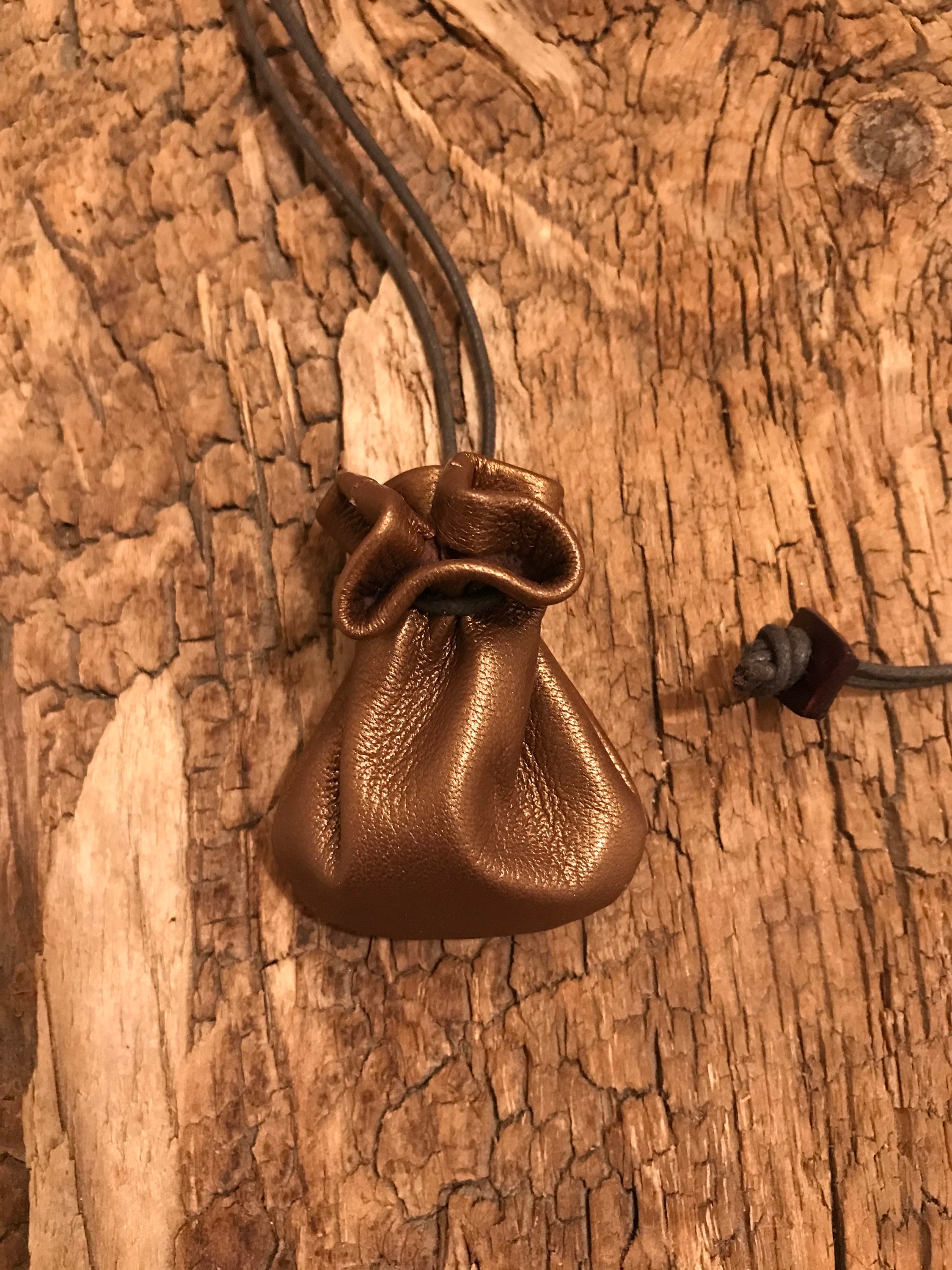 Leather Pouch Necklace Pouch Leather Necklace Leather Neck | Etsy