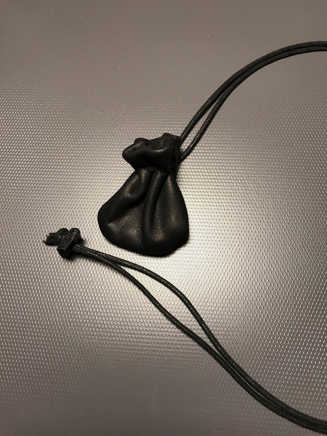 Black Leather Neck Pouch Bag, Men's Necklace, Pouch Bag Necklace ...