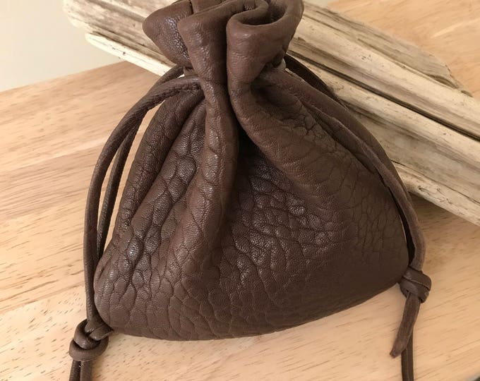 Men's Drawstring Leather Pouch Bag, Large Pouch Bag, Drawstring Bag ...