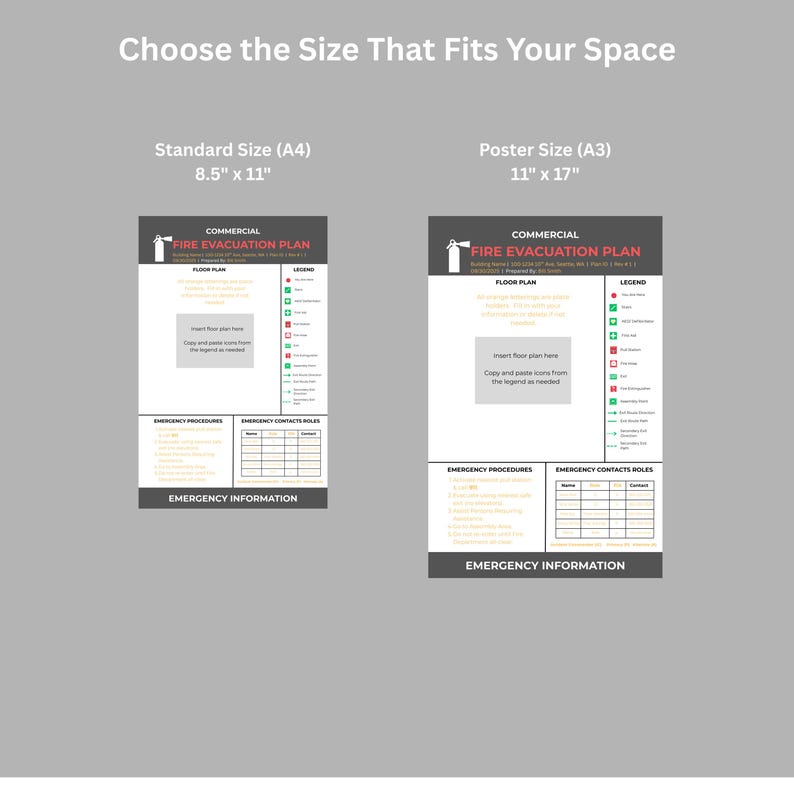 Fire Evacuation Plan Bundle | Residential & Commercial Templates ...