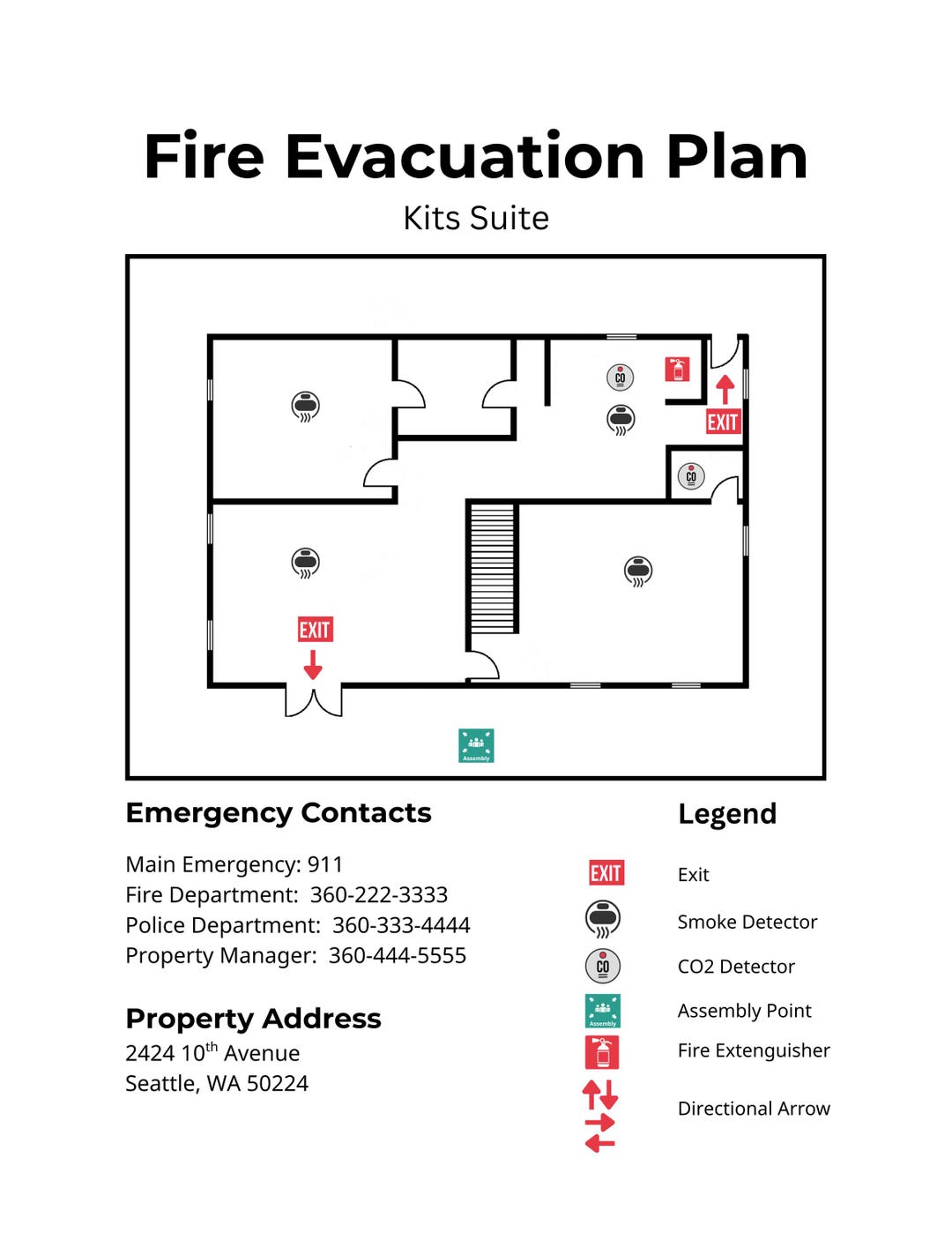 Fire Evacuation Plan Bundle | Residential & Commercial Templates ...